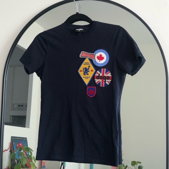 DSQUARED2 | Tops | Dsquared2 Navy Patches Badges Tee | Poshmark